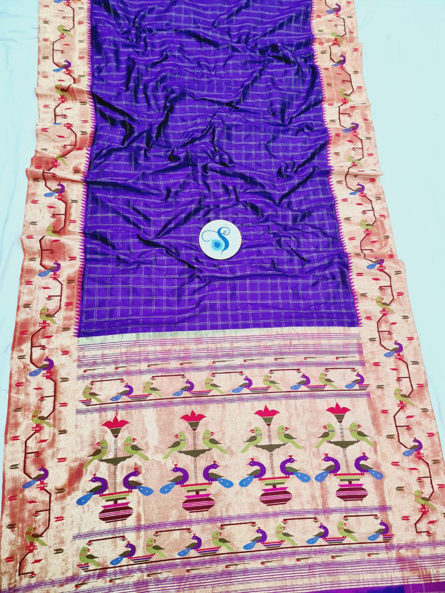Mor Popat Brocket Pure Paithani Saree - 100 % Pure Silk & Handmade ...