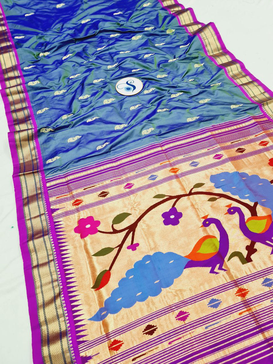 Fancy pallu Paithani Chop Border- 100 % Natural Silk & Handmade ...