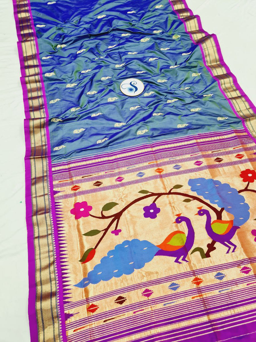 Fancy pallu Paithani Chop Border- 100 % Natural Silk & Handmade ...