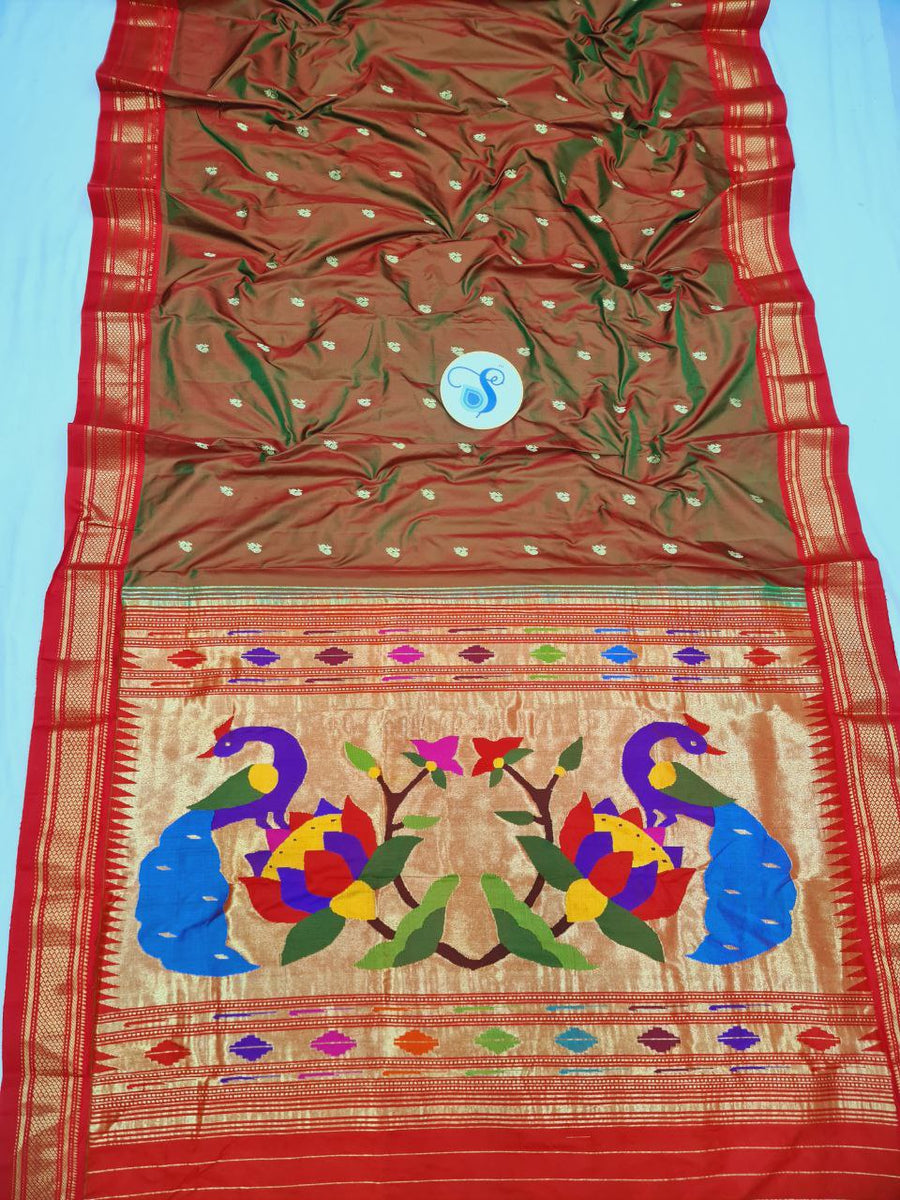 Fancy pallu Paithani Chop Border- 100 % Pure Silk & Handmade – Shankari ...