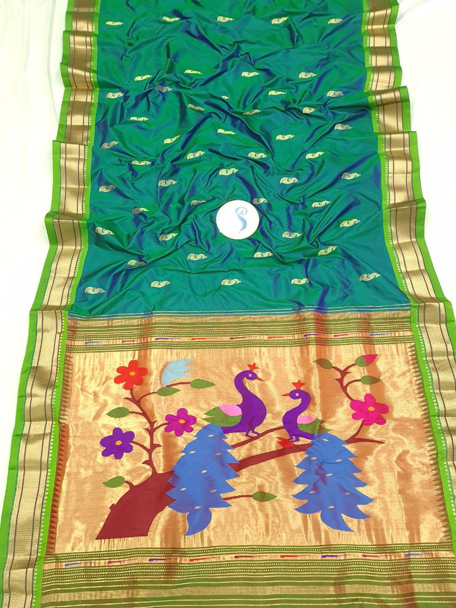 Fancy pallu Paithani Chop Border- 100 % Pure Silk & Handmade – Shankari ...