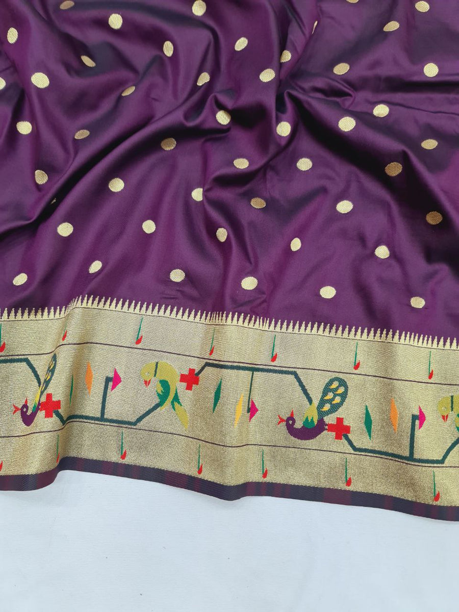 Mor Popat Semi Paithani Saree- NB14 A – Shankari Paithani