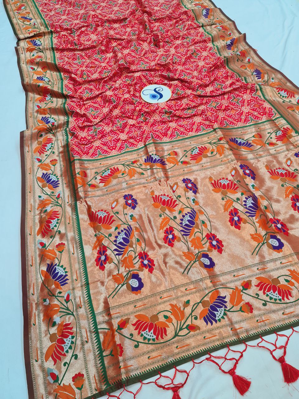 Kumudini Semi Paithani Saree - MB16 E – Shankari Paithani