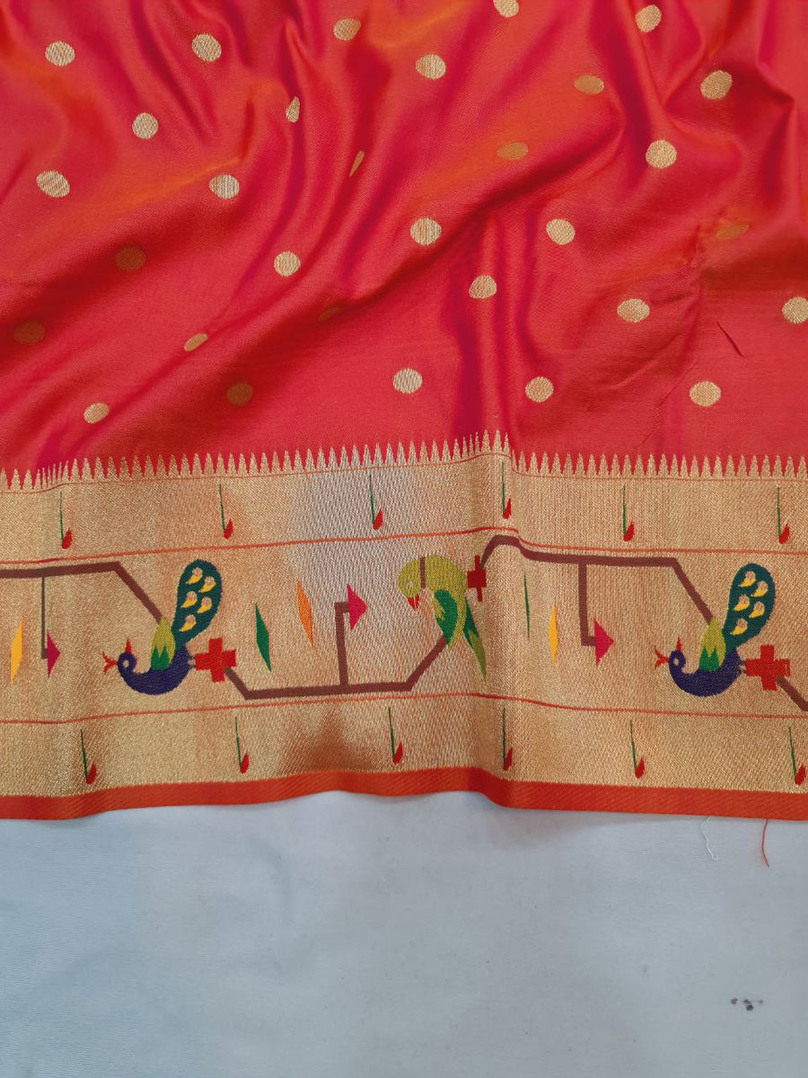 Mor Popat Semi Paithani Saree- NB14 C – Shankari Paithani