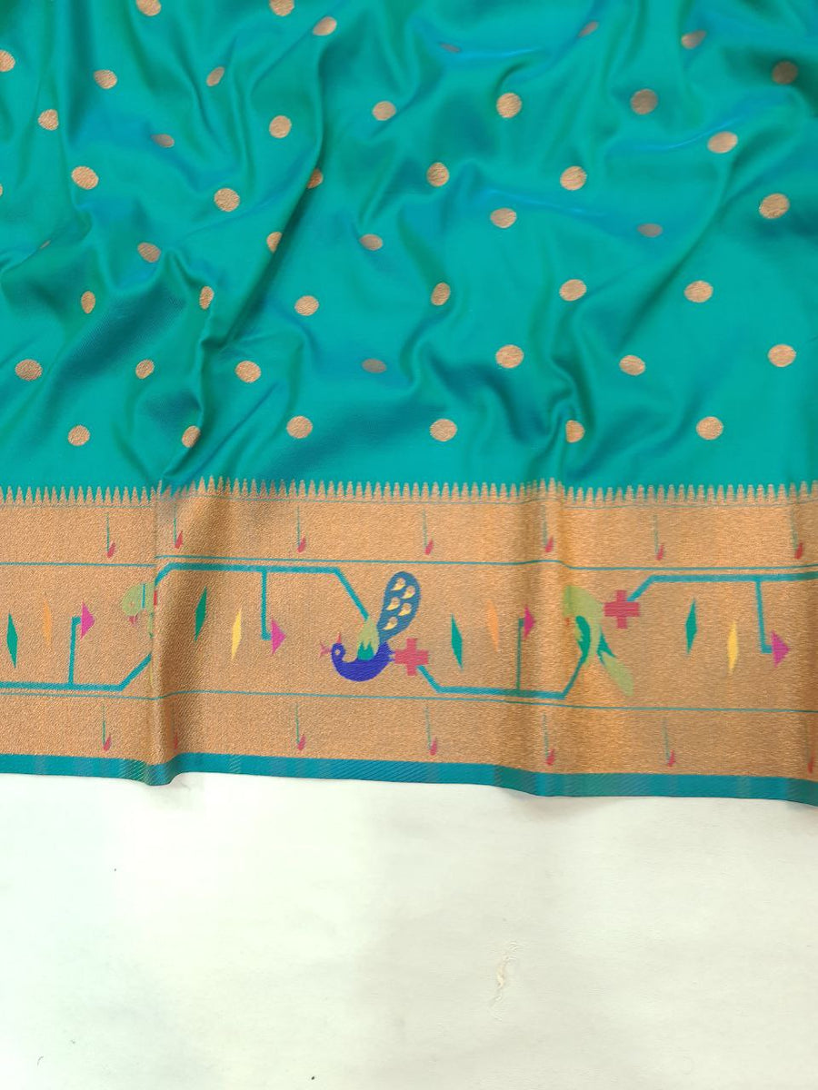 Mor Popat Semi Paithani Saree- NB14 D – Shankari Paithani