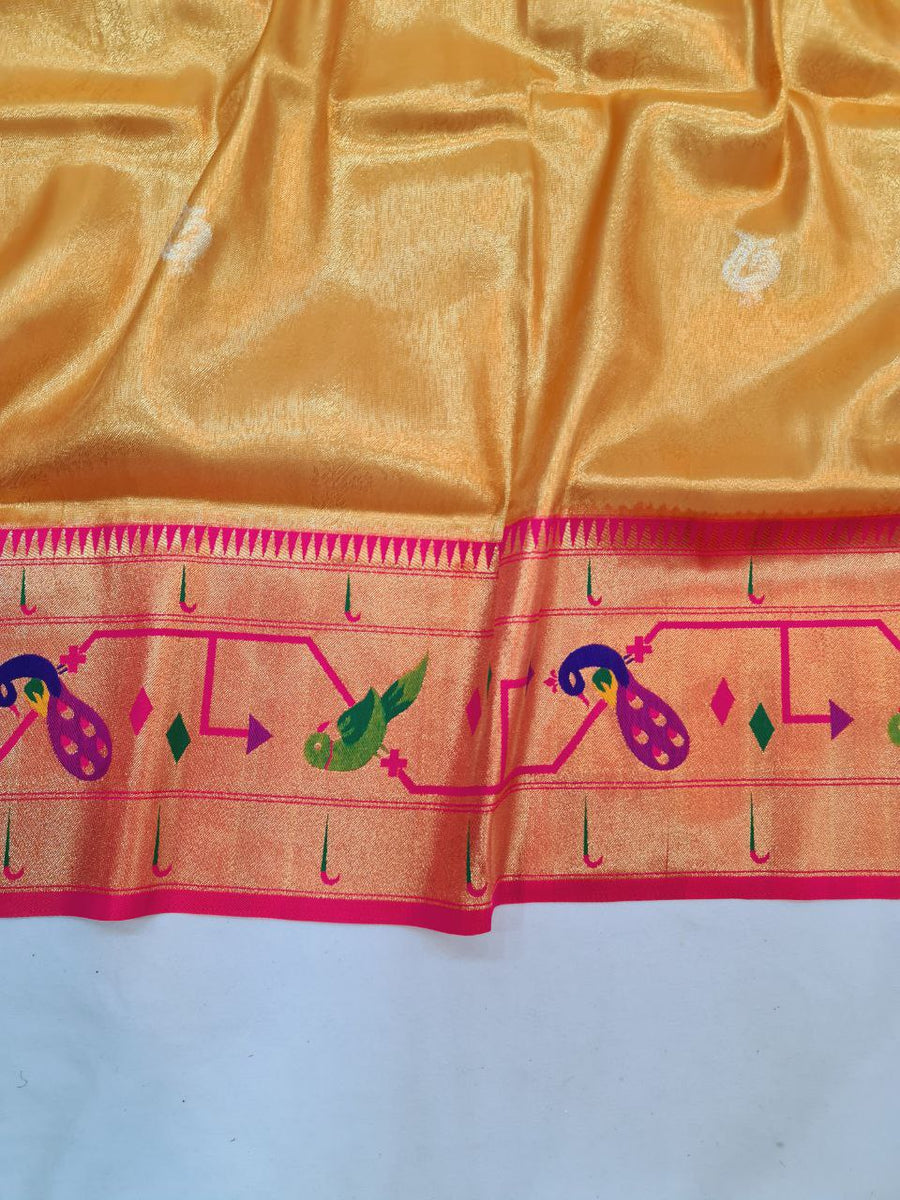 Mor Popat Tissue Paithani Saree- VV3 H – Shankari Paithani