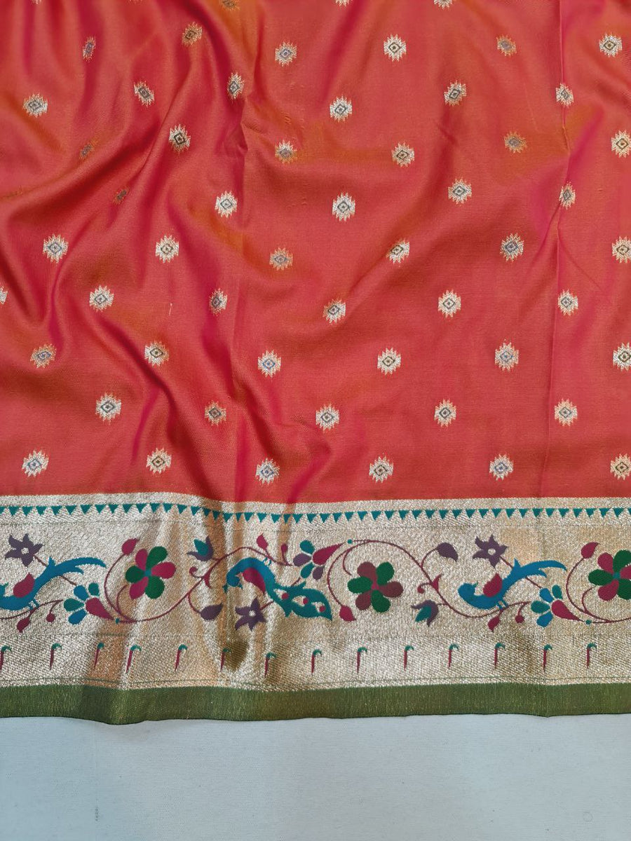 Mor Border Paithani Saree- VV6 G – Shankari Paithani