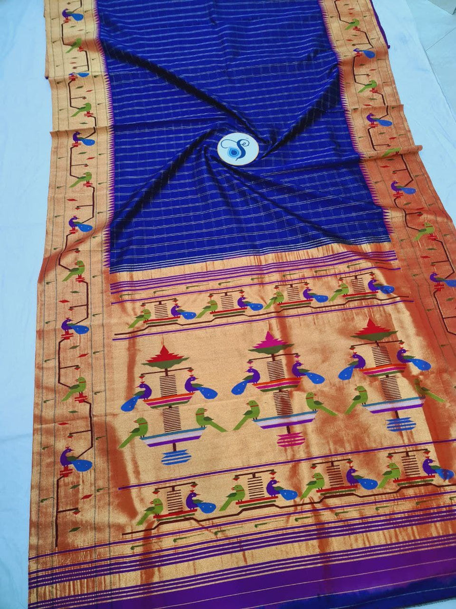Mor Popat Brocket Paithani Sarees - 100 % Natural Silk & Handmade sare ...