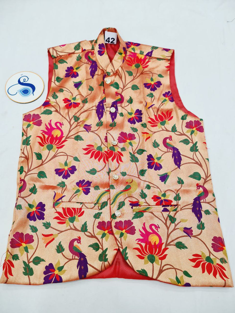 Paithani Jacket - Golden zari – Shankari Paithani