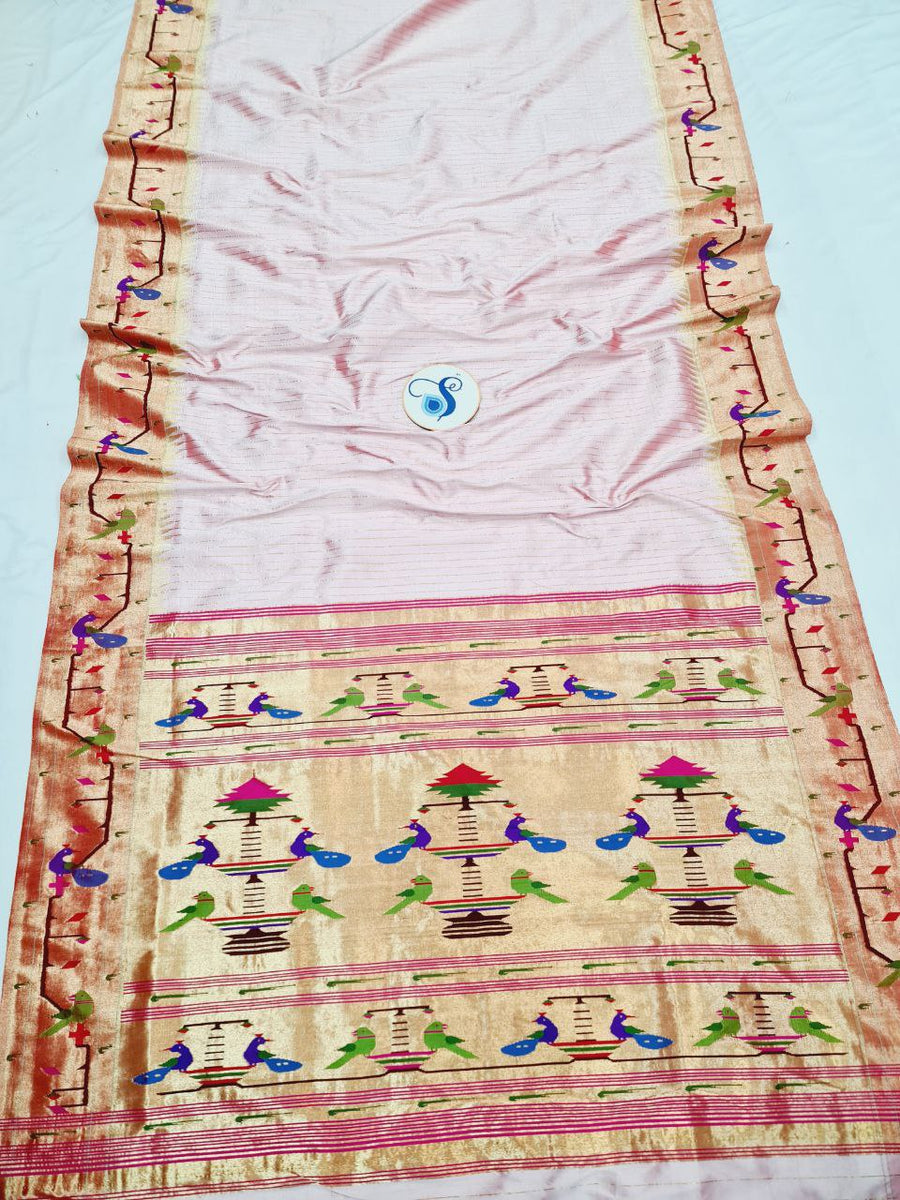 Mor Popat Brocket Pure Paithani Saree - 100 % Pure Silk & Handmade sar ...